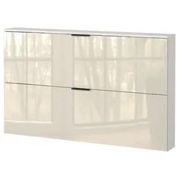 Schuhschrank Germania "Valega", braun (kaschmir), B:140cm H:85cm T:19cm, Schr&auml;nke, Schuhschrank, F&uuml;r bis zu 12 Paar Schuhe, geringe Tiefe, f&uuml;r schmale Flure, Glasfront