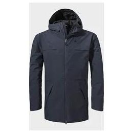 Sch&ouml;ffel Langjacke SCH&Ouml;FFEL "Parka Style Bohorok MNS", Herren, Gr. 48, blau (8820, blau), Oberstoff: 100% Polyester; (Membran: Thermoplastisches Polyurethan); Futter: 100% Polyester, relaxed fit, hoch geschlossener Ausschnitt, Jacken Langjacke