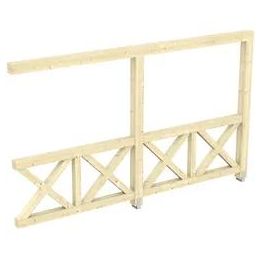 Skan Holz Carport-Seitenwand SKANHOLZ "Andreaskreuz", beige (natur), B:355cm H:210cm, Holzwerkstoff, Gartenhaus-Seitenw&auml;nde, Wandanbau