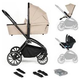 Kombi-Kinderwagen BABYGO "Harmony 3in1", Kinder, beige, Aluminium, Polyester, Kinderwagen, inkl. Babyschale mit Adaptern