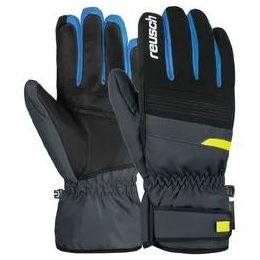 Skihandschuhe Reusch "Brandon R-TEX XT", Damen, Gr. 9.5, grau (grau, gelb), 90% Polyester, 9% Polyurethan, 1% Elasthan, mehrfarbig, Handschuhe, mit wasserdichter und atmungsaktiver Funktion