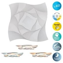 N&auml;ve N&Auml;VE LED Deckenleuchte "Liora", wei&szlig;, 1, H: 6cm, 1 Stk., Leuchten, 3D-Effekt, CCT, Memory, Nachtlicht, dimmbar per Fernbedienung, wei&szlig;, LED Deckenleuchte