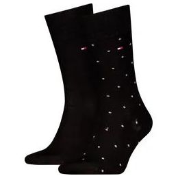 Socken Tommy Hilfiger "TH MEN SOCK 2P DOT", Damen, Gr. 43-46, schwarz, Baumwollmischung, normal, Socken Socken, mit klassischer Markenpr&auml;gung