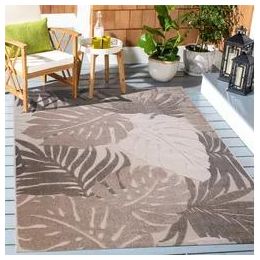 Teppich Sanat "Floral Outdoor", beige (natur), B:60cm H:6mm L:110cm, Kunstfaser, Teppiche, Teppich, In- und Outdoor geeignet, florales Design, Balkon, Terasse