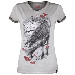 Black Premium by EMP T-Shirt mit Rabenprint T-Shirt grau in XXL Q222-000056, M464177