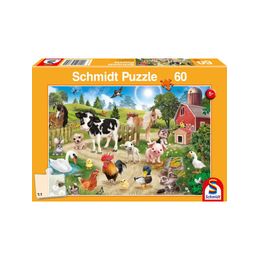 Schmidt Spiele Animal Club, Bauernhoftiere. Puzzle 60 Teile | Kinderpuzzle Standard 60 Teile | Gr.: onesize