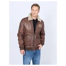 Lederjacke Mustang "31022251", Herren, Gr. M, braun (schwarz braun), Obermaterial: 100% Leder, B&uuml;ffel. Futter: 100% Baumwolle. &Auml;rmelfutter: 100% Polyester, ohne B&uuml;ndchen, Jacken