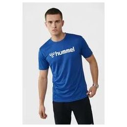 Trainingsshirt Hummel "HMLLOGO JERSEY S/S", Gr. XXL (56), blau (true blau), Obermaterial: 100% Polyester, normal normal, Rundhals, Shirts, normale Passform, kurze &Auml;rmel, atmungsaktives Material