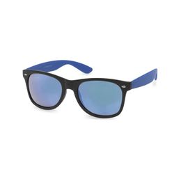 styleBREAKER Nerd Sonnenbrille in Schwarz-Blau matt / Blau | Gr.: onesize