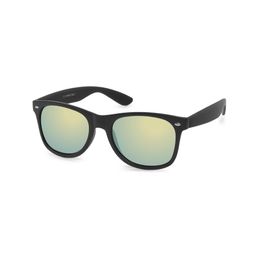 styleBREAKER Nerd Sonnenbrille in Schwarz matt / Gelb | Gr.: onesize