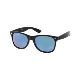 styleBREAKER Nerd Sonnenbrille in Schwarz glanz / Blau | Gr.: onesize