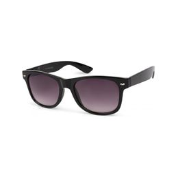 styleBREAKER Nerd Sonnenbrille in Schwarz glanz / Grau Verlauf | Gr.: onesize