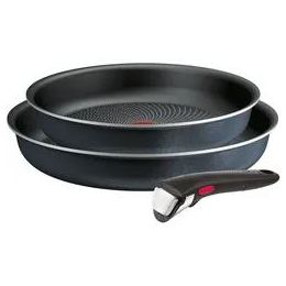 Pfannen-Set Tefal "Ingenio So'Light, Pfannenset abnehmbarer Griff, Light Tech Technologie", schwarz, B:31cm H:6cm L:35cm &Oslash;:28cm, Pfannen, stapelbar, platzsparend, einfache Reinigung, Induktion, L72391