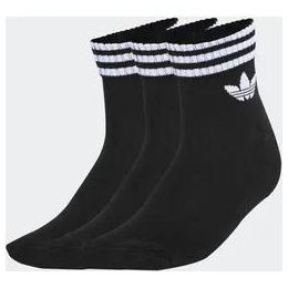 Sportsocken Adidas ORIGINALS "3-STREIFEN ANKLE, 3 PAAR", Herren, Gr. XL (46/48), schwarz (schwarz, schwarz, schwarz), Obermaterial: 78% Baumwolle, 19% Polyester, 2% Elasthan, 1% sonstige Fasern, Socken Sportsocken, f&uuml;r vielseitige Aktivit&auml;ten, kn&ouml;chellang