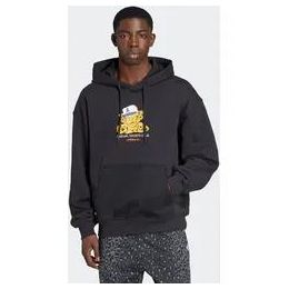 Kapuzensweatshirt Adidas ORIGINALS "WABASH LOOSE", Herren, Gr. L, schwarz, Obermaterial: 100% Baumwolle, normal, Rundhals, angesetztes B&uuml;ndchen, Sweatshirts