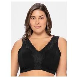 B&uuml;gelloser BH sheego, Damen, Gr. 120, Cup E, schwarz, 95% Baumwolle, 5% Elasthan, BHs