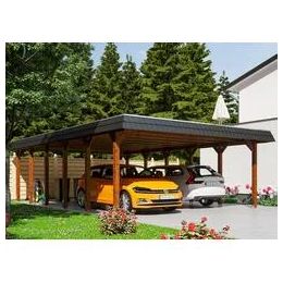 Skan Holz Doppelcarport SKANHOLZ "Spreewald", braun, B/H/T: 215cm x, Carports