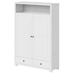 W&auml;scheschrank OTTO HOME "Gotland Home Office Schrank, Mehrzweckschrank, B&uuml;roschrank", wei&szlig;, B:124cm H:178,4cm T:40cm, Massivholz, Schr&auml;nke, mit Ausziehregal, Schublade, stabil + langlebig, Massivholz made in EU