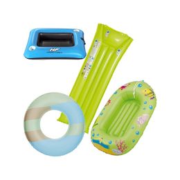 Happy People Kinderbade-Set (Schwimmring, Boot, Luftmatratze) + Cooler Float in mehrfarbig | Gr.: onesize