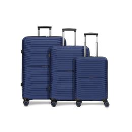 Stratic Shine 4 Rollen Kofferset 3-teilig mit Dehnfalte in navy blue | Gr.: onesize