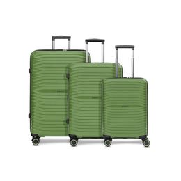 Stratic Shine 4 Rollen Kofferset 3-teilig mit Dehnfalte in olive | Gr.: onesize
