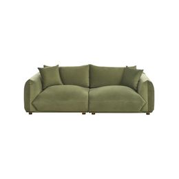 Beliani 3-Sitzer Sofa LUVOS in Gr&uuml;n/Braun - (W) 220 x (H) 75 x (L) 104 cm | Gr.: onesize