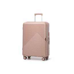 Wittchen Medium suitcase and cosmetic case with a striped design in Pastelpink | Gr.: onesize