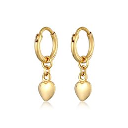 Elli Ohrringe 925 Sterling Silber Herz in Gold | Gr.: onesize