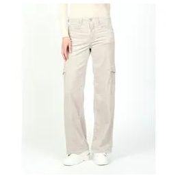 Stoffhose Gang "Gang Hosen Wide Fit 94AMELIE WORKER", Damen, Gr. 30, silber (silber grau), Cord, 47% Lyocell, 41% Baumwolle, 11% Polyester, 1% Elasthan, Hosen Stoffhose