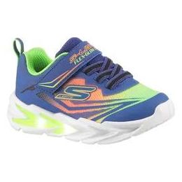 Lauflernschuh Skechers "FLEX-GLOW ULTRA LIGHTS", Baby, Gr. 23, bunt (blau, multi), Lederimitat, Textil, kontrastfarbene Details, Schuhe Lauflernschuh, Blink,-Klettschuh zum Schl&uuml;pfen, Neon, Gr&ouml;&szlig;enschablone zum Download