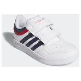 Klettschuh Adidas SPORTSWEAR "HOOPS 4.0", Kinder, Gr. 31, bunt (cloud wei&szlig;, dunkelblau, better scarlet), Synthetik, Schuhe Klettschuh, f&uuml;r Kinder