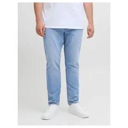 Jack & Jones PlusSize Slim-fit-Jeans "JJIGLENN JJORIGINAL MF 071 NOOS PLS", Herren, Gr. 42, L&auml;nge 30, blau (blau denim), Denim/Jeans, Obermaterial: 76% Baumwolle, 22% Polyester, 2% Elasthan, JACK & JONES PLUSSIZE, Abriebeffekte, slim fit kn&ouml;chellang, Jeans Slim-fit-Jeans