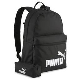 Rucksack Puma "PHASE BACKPACK SET", schwarz (Puma schwarz), Rucks&auml;cke, Damen, Netz, Polyester, unifarben, Rucksack, f&uuml;r Erwachsene, mit sportlichem Stil, mit mehreren F&auml;chern