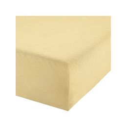 REDBEST Single-Jersey Boxspring-Spannbettlaken Denver in hellgelb | Gr.: 90x190 cm - 100x200 cm