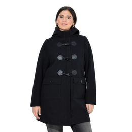 Ulla Popken Dufflecoat in schwarz | Gr.: 54-56