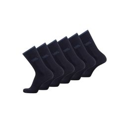 Camel Active 6 Paar Basic Socken aus biologischer Baumwolle &ndash; Schwarz, Grau und Blau in Navy | Gr.: 39-42