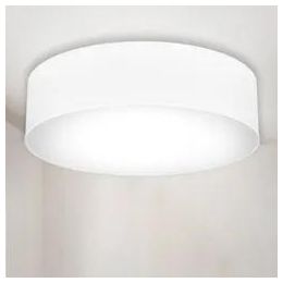 B.K.LICHT LED Deckenleuchte, wei&szlig;, 2, &Oslash; 38cm H: 10cm, 1 Stk., Leuchten, Deckenlampe, Textil Lampenschirm, E27, Schlafzimmer, Wohnzimmer, LED Deckenleuchte