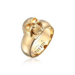 Kuzzoi Ring 925 Sterling Silber Totenkopf in Gold | Gr.: 62