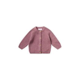 Stellou & friends Gerippter Strick-Cardigan in rose melange | Gr.: 86/92