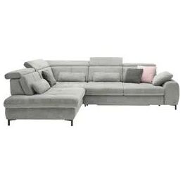 Ecksofa "SO 3400 Sitzh&ouml;he 47cm oder 49cm, Sitztiefe verstellbar, B/T 317/220 cm", grau (famosa grau), B:317cm H:84cm T:220cm, 100% Polyester, SET ONE BY Musterring, Sofas, Ecksofa, Kaltschaumpolsterung, Flachgewebe, whlw. mit Funktionen, Sitzh&ouml;he 47
