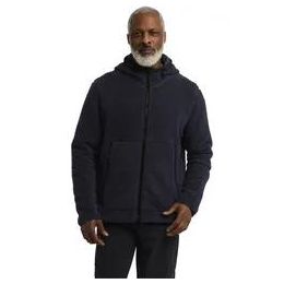 Fleecejacke Jack Wolfskin "STONE LITE HOODED JKT M", Herren, Gr. L, blau (schwarz navy), Obermaterial: 100% Polyester, normal, Jacken Fleecejacke, winddicht, atmungsaktiv, mit Eingrifftaschen, &Uuml;bergangsjacke