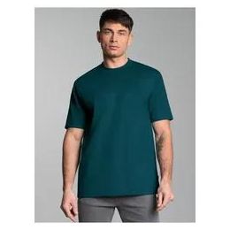 T-Shirt TRIGEMA "TRIGEMA T-Shirt aus 100% Baumwolle", Herren, Gr. S, blau (saphir), Single Jersey, 100% Baumwolle, Basic, lang, Rundhals, Shirts T-Shirt