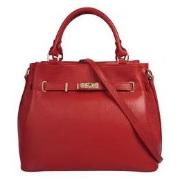 Henkeltasche Samantha Look, Damen, Gr. B/H/T: 34cm x 27cm x 17cm onesize, rot, Leder, leicht gl&auml;nzend, unifarben, Taschen, echt Leder, Made in Italy, ger&auml;umige Henkeltasche mit Smartphonefach