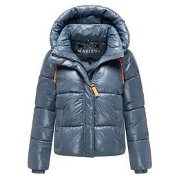 Winterjacke Marikoo "Skyraa", Damen, Gr. XXL, blau (dusty blau), Obermaterial: 100% Nylon; Futter: 100% Polyester; Wattierung: 100% Polyester; &Auml;rmelfutter: 100% Polyester, Jacken Winterjacke, Leicht gl&auml;nzendes Obermaterial mit moderner Steppung