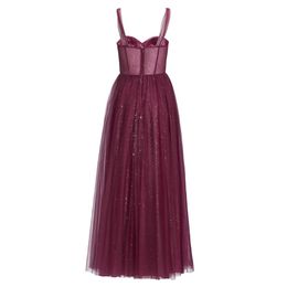 HEY KYLA Abendkleid in aubergine silber - 0003 | Gr.: 36