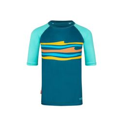 Trollkids Badeshirt Haukland T in glow blue/navy | Gr.: 116