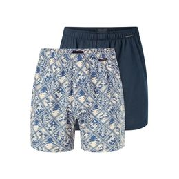 Schiesser Boxershorts Singel-Jersey in Dunkelblau / blau | Gr.: L