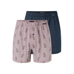 Schiesser Boxershorts Singel-Jersey in Dunkelblau / rot | Gr.: M