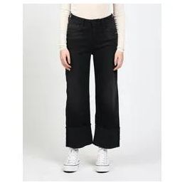 Weite Jeans Gang "94JETTE CULOTTE", Damen, Gr. 34, N-Gr, schwarz (worn schwarz), Denim/Jeans, Obermaterial: 90% Baumwolle, 6% Polyester, 4% Elasthan, Jeans, mit hochgeschlagenem, ausgefranstem Saum, Wide Fit
