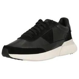 Sneaker Clarks "Craft Pace", Herren, Gr. 45, schwarz, Leder, Schuhe Sneaker, mit Retro-Touch und weichem Fu&szlig;bett